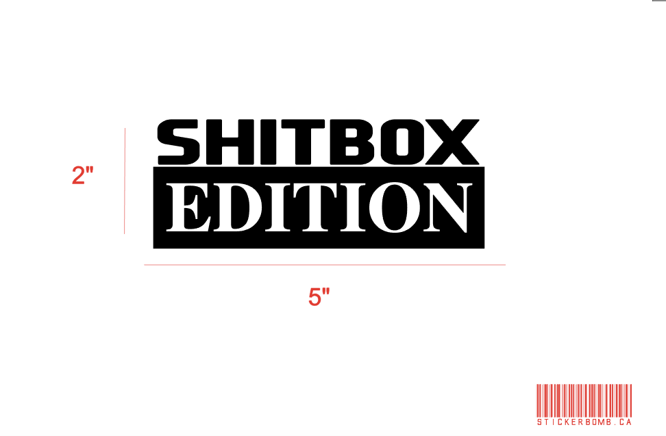 Shitbox Edition Decal – StickerBomb Canada