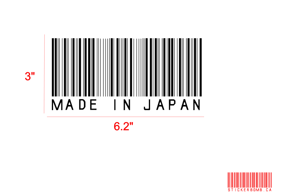 Made in Japan Barcode Decal – StickerBomb Canada